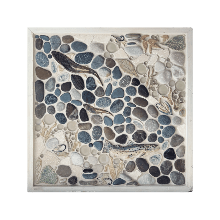 Significant Otter Framed Tile Mosaic Mural | Wet Dog Tile