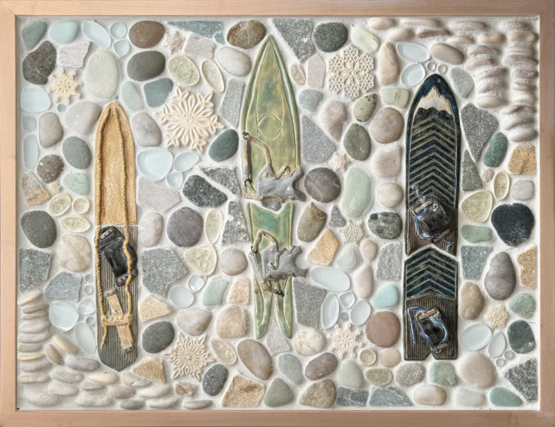 Vintage Boards Arctic Framed Tile Mosaic Mural | Wet Dog Tile